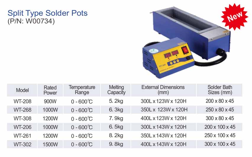 WT-308 Split-Type-Solder-Pots