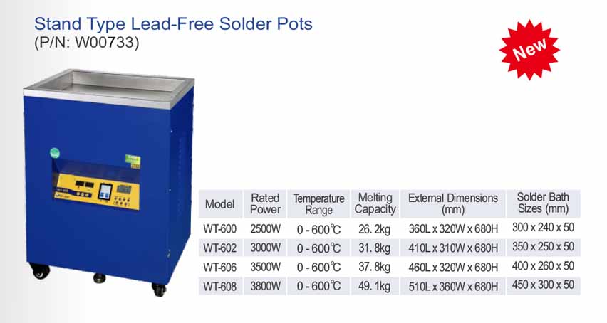 WT-608 Stand Type Lead Free Solder Pots
