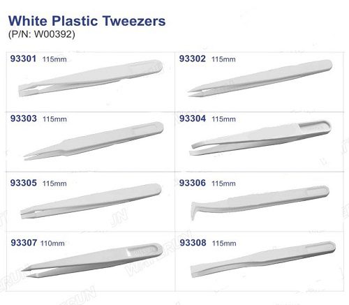 93303 White Plastic Tweezers