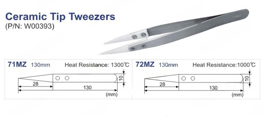 High Grade 72MZ Ceramic Tip Tweezers