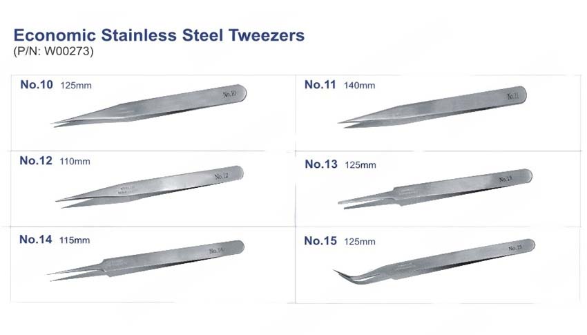 No.12 Economic Stainless Steel Tweezers